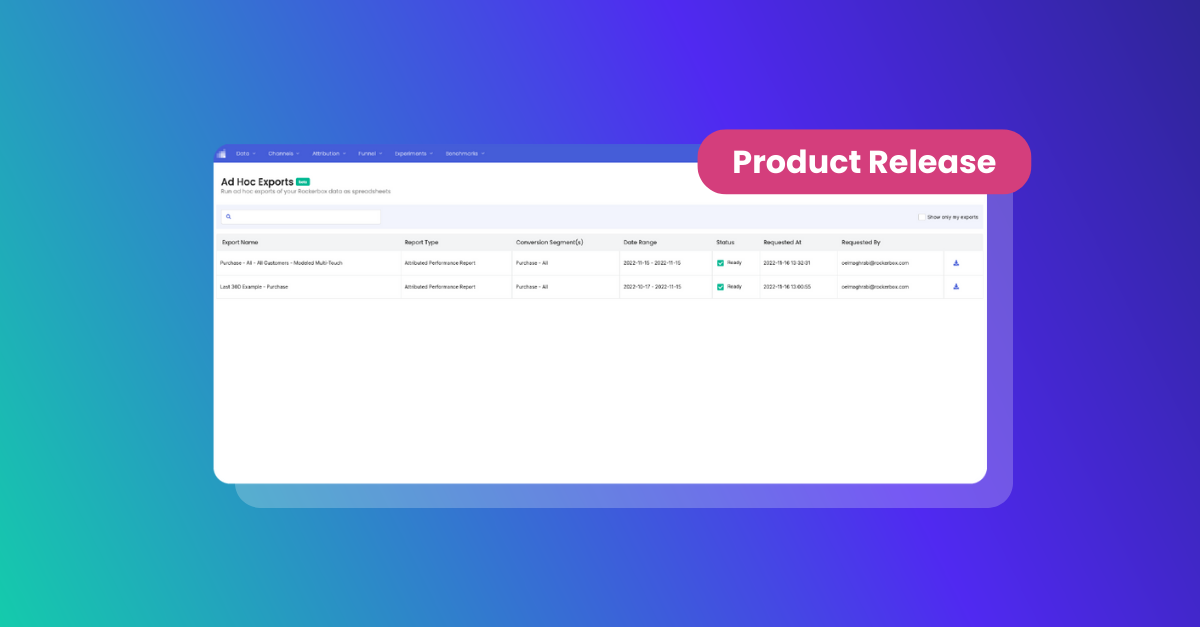 Expedite Marketing Performance Reporting with Data Export | Rockerbox